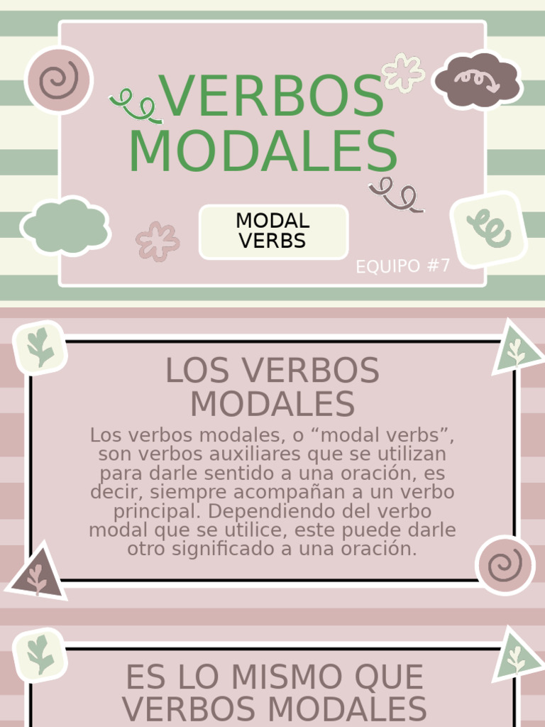 Verbos Modales - Equipo 7 | PDF | Verbo | Relaciones sintácticas
