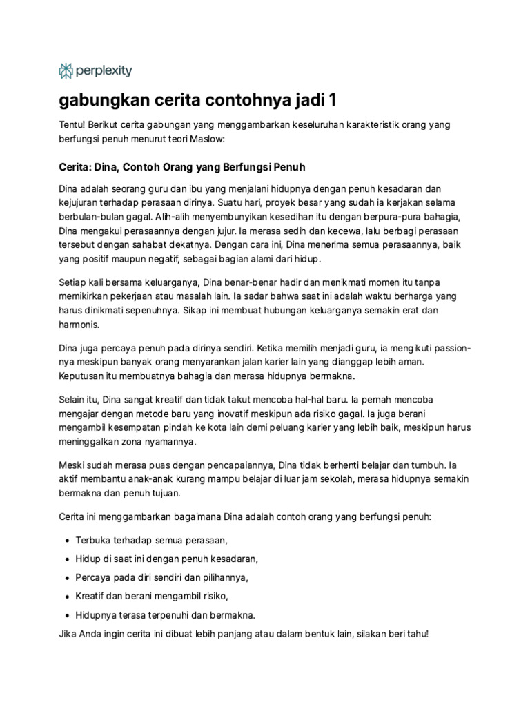Dina: Contoh Orang Berfungsi Penuh | PDF