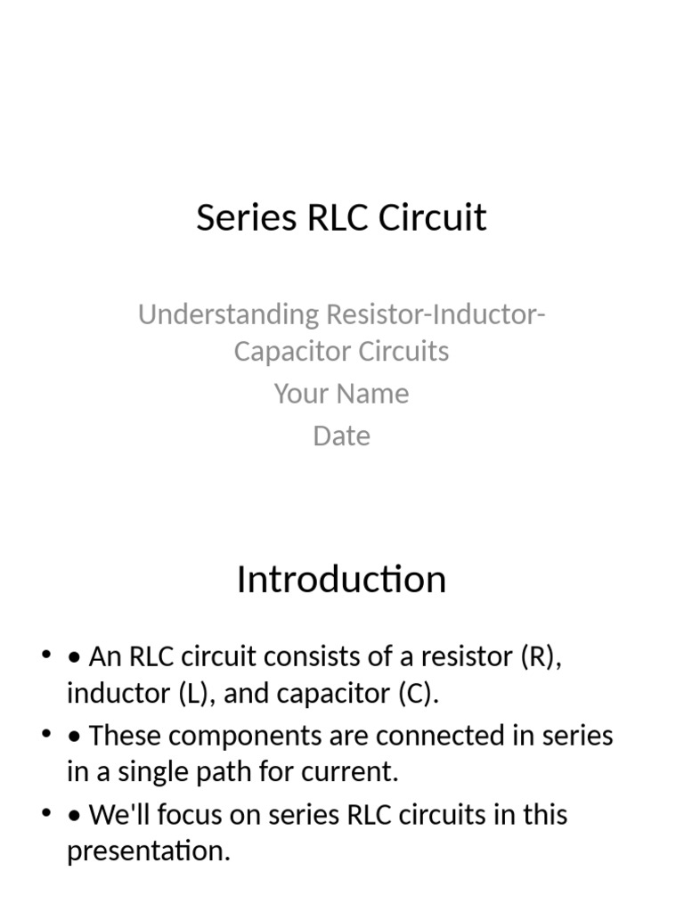 Series RLC Circuit Presentation | PDF