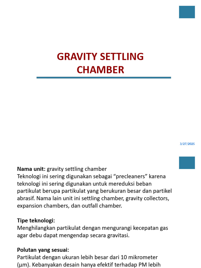 Gravity Settling Chamber................ | PDF