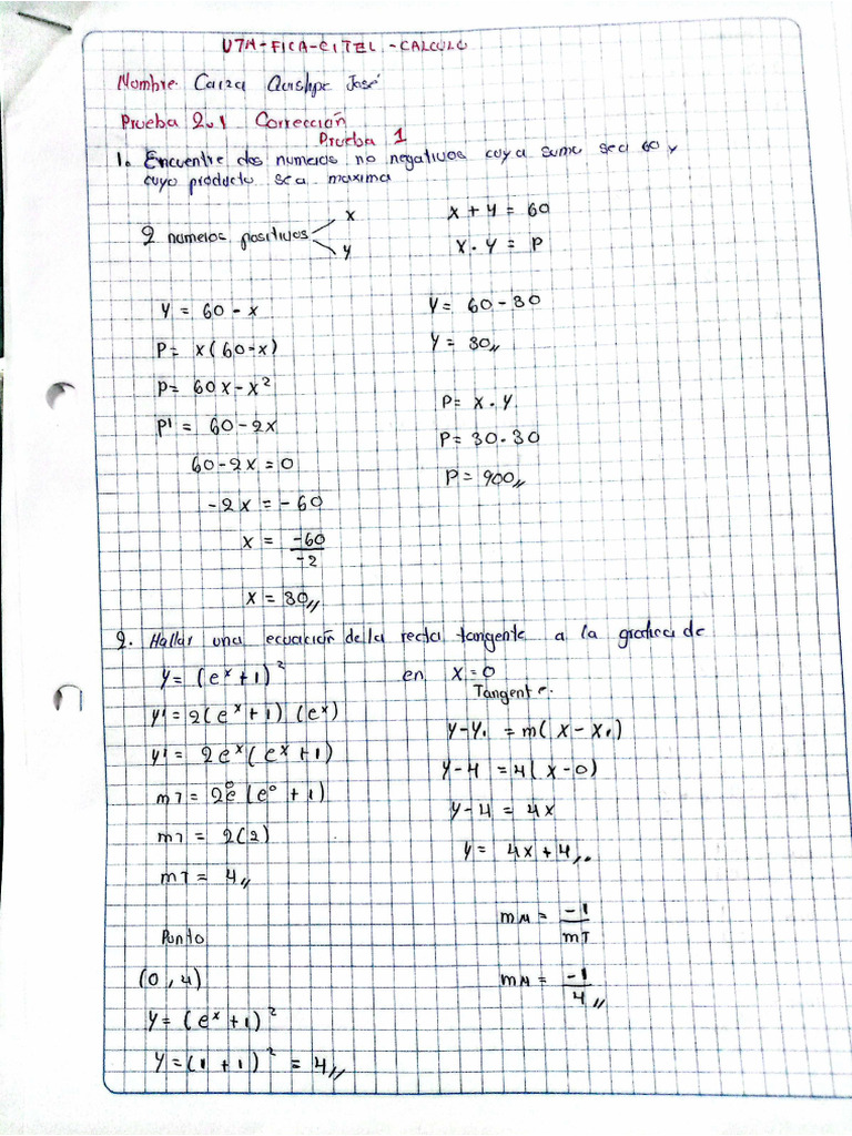 Utn Fica Citel Correcion Prueba 2.1 Calculo | PDF