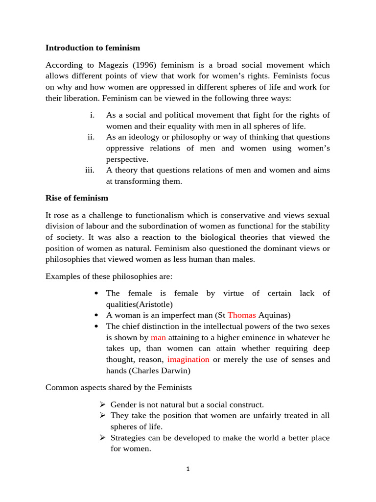 3.0 Introduction To Feminism | PDF | Gender Studies | Feminism