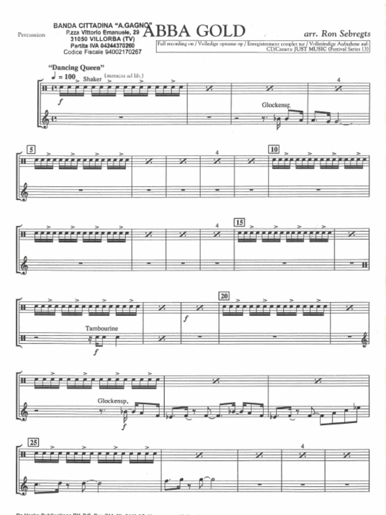 Abba Gold - Percussioni | PDF