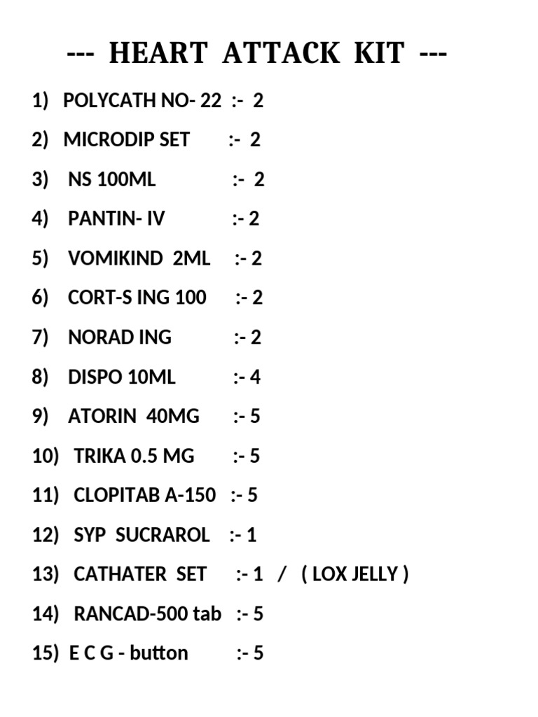 Heart Attack Kit - Docx 2 | PDF