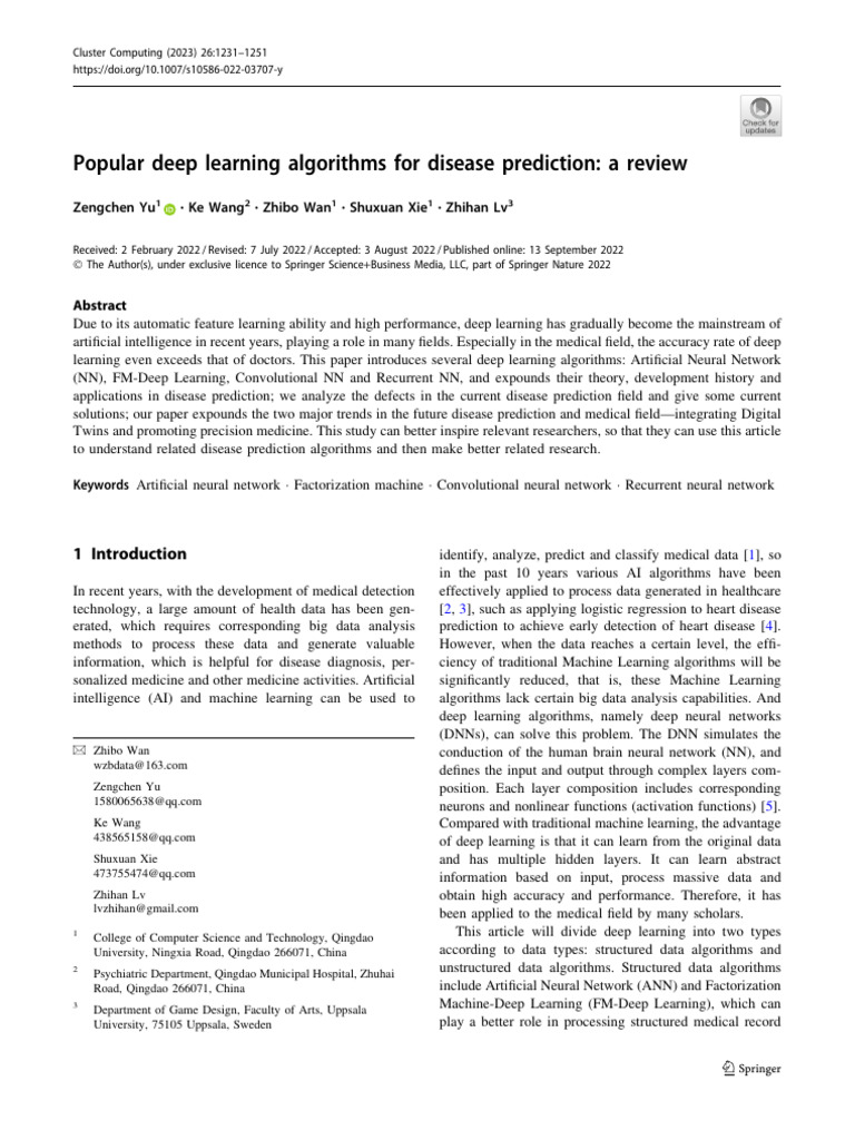 2022 Article 3707 | PDF | Deep Learning | Machine Learning