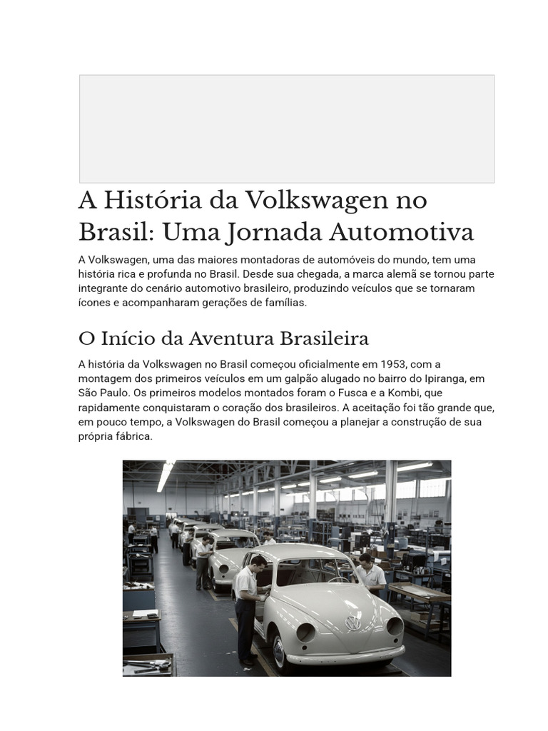 História da Volkswagen no Brasil | PDF