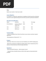 12th Pass Resume Format | PDF