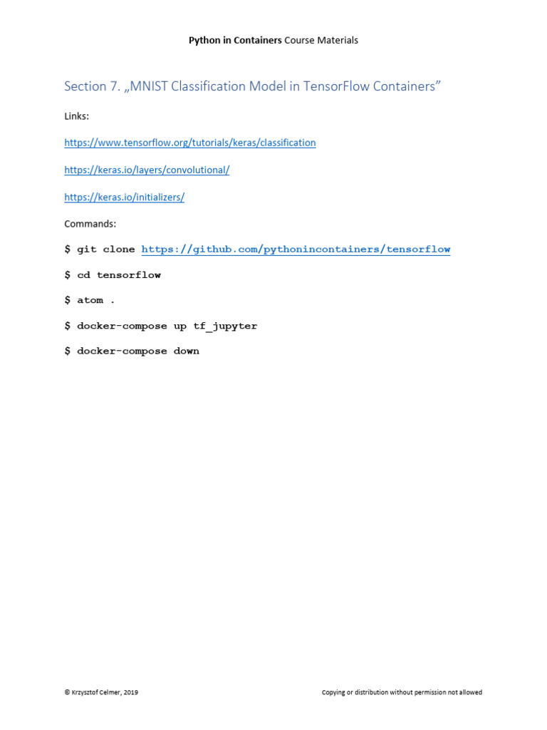 7.+MNIST+Classification+Model+in+TensorFlow+Container | PDF