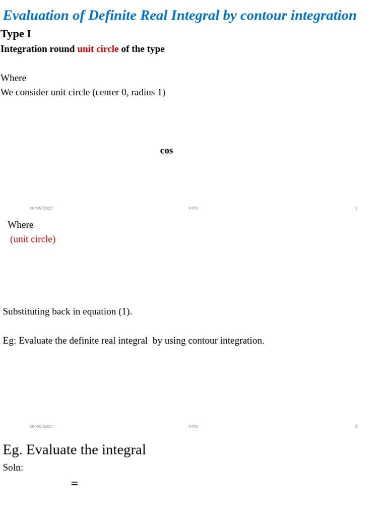 Real Integral by Contour Integral | PDF | Mathematical Objects ...