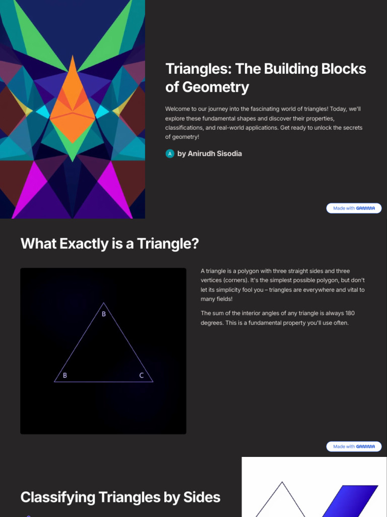 Triangles The Building Blocks of Geometry | PDF | Triangle | Euclid
