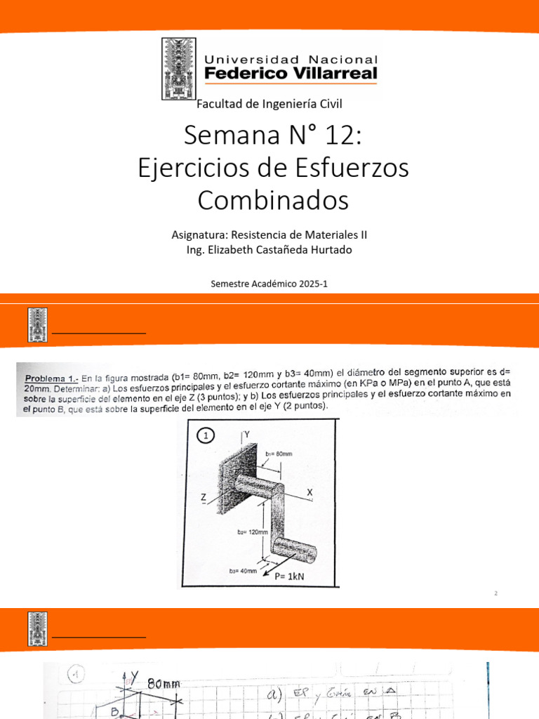 Ejercicios 16 y Esfuerzos Combinados | PDF