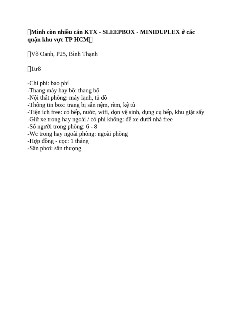 KTX 1 Võ Oanh, p25, Bình Thạnh | PDF