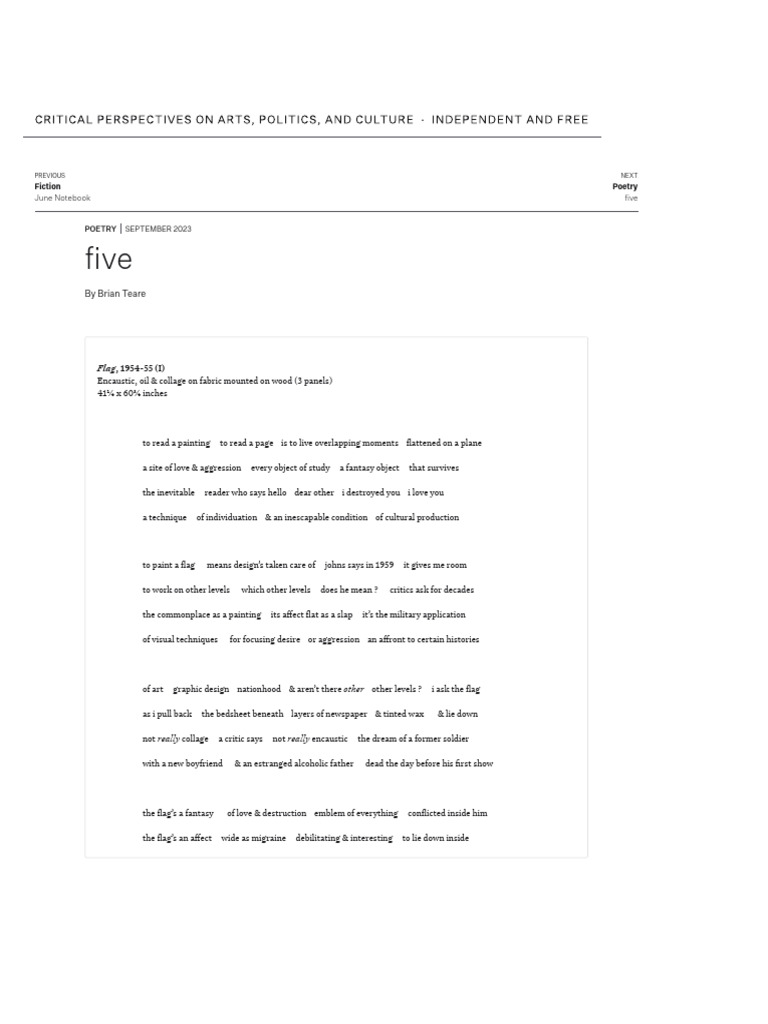 Brian Teare - Four Poems - Ekphrastic | PDF