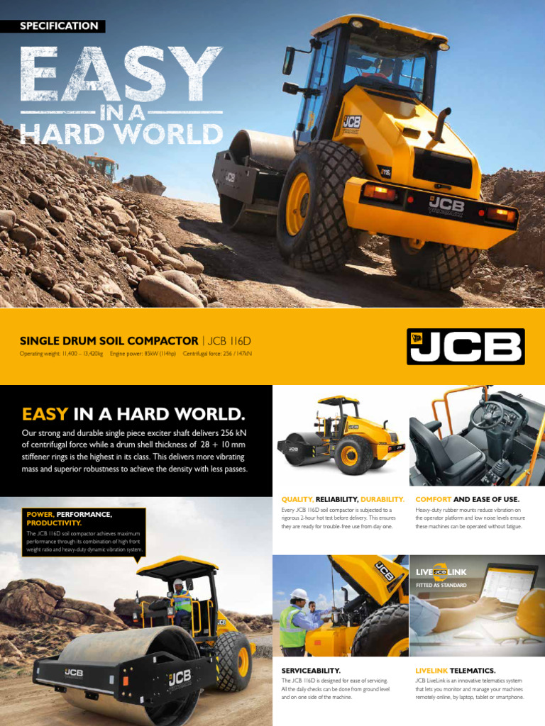 JCB116D Compaction E-Spec en-AU Issue 2 LR | PDF | Brake | Engines