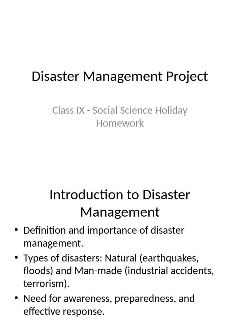 Class IX Disaster Management Overview | PDF
