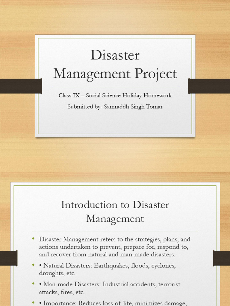 Disaster Management Project Class IX Enhanced by Samraddhh | PDF