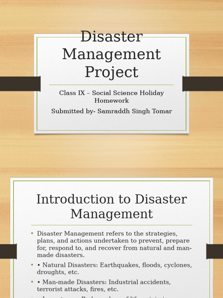 Disaster Management Project Class IX Enhanced by Samraddhh | PDF
