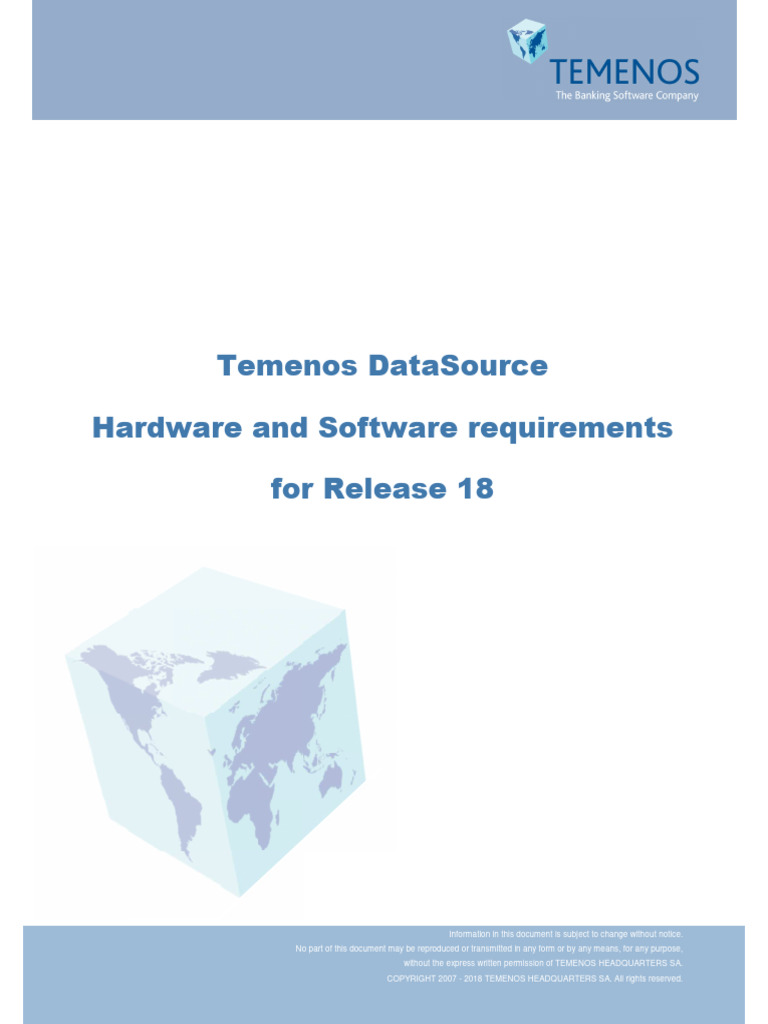 Temenos DataSource 18 Hardware and Software Requirements v1.0 | PDF | Central Processing Unit ...