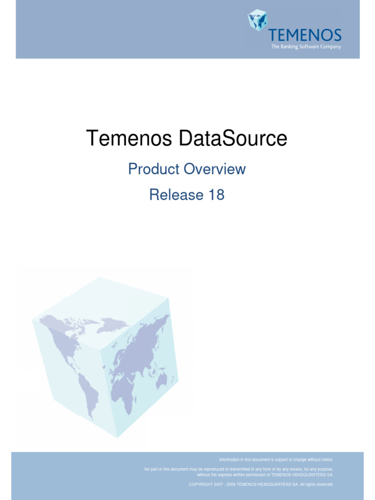 Temenos DataSource 18 Product Overview Short | PDF | Web Service | Metadata