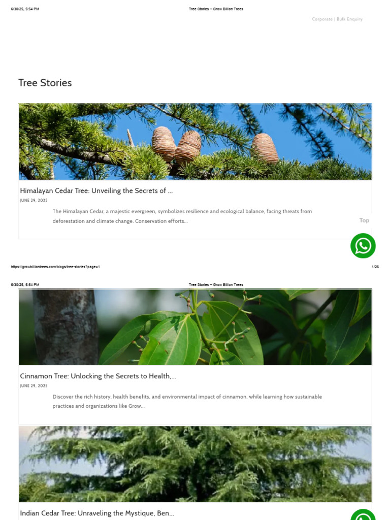 Tree Stories - Grow Billion Trees1 | PDF | Trees | Forest Management