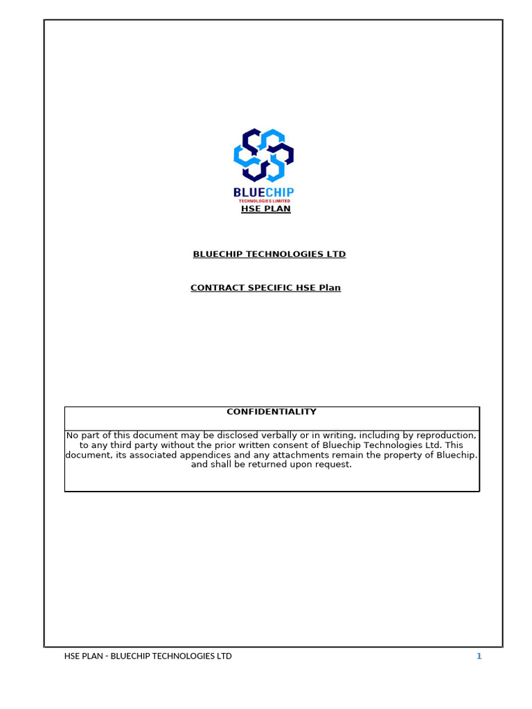Contract-Specific HSE Plan for NLNG | PDF | Occupational Safety And ...
