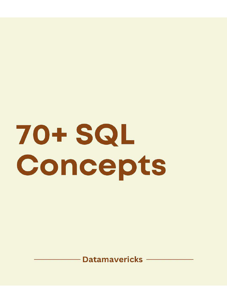 70+ SQL Concepts | PDF