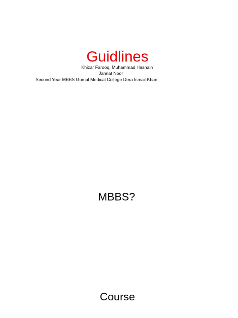 1st Year Guidlines | PDF
