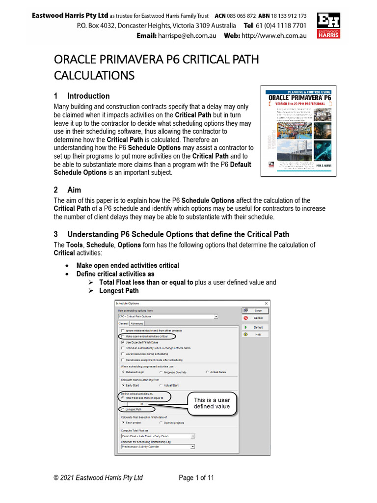 P6 Critical Path Calculation | PDF | Subcontractor