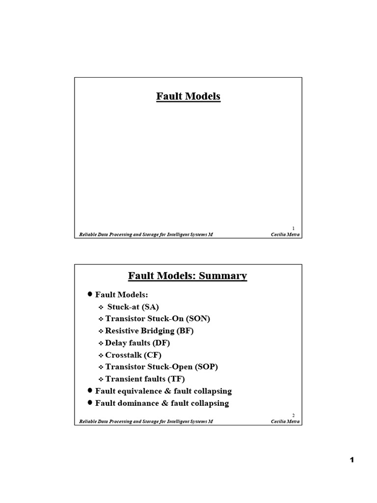 Fault Models for IC Testing Explained | PDF | Radiation | Electronics