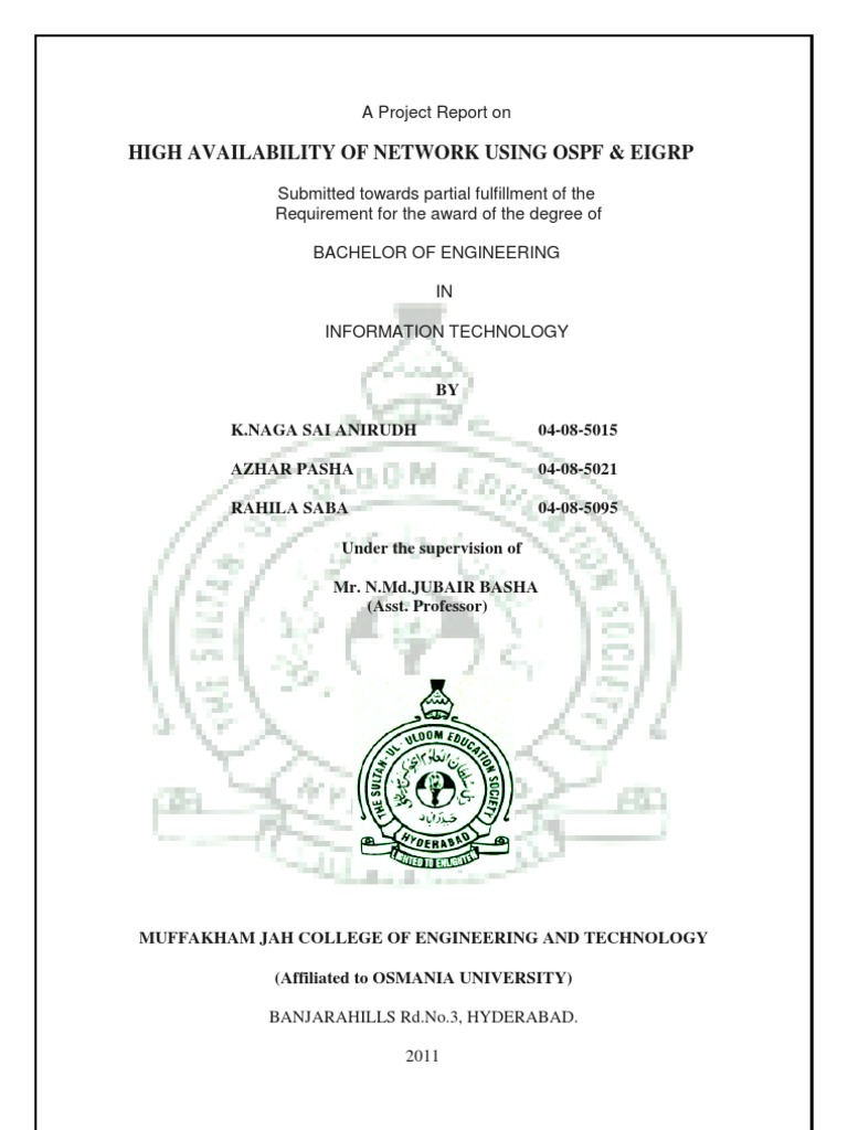 Project Be Report | PDF | Routing | Computer Network