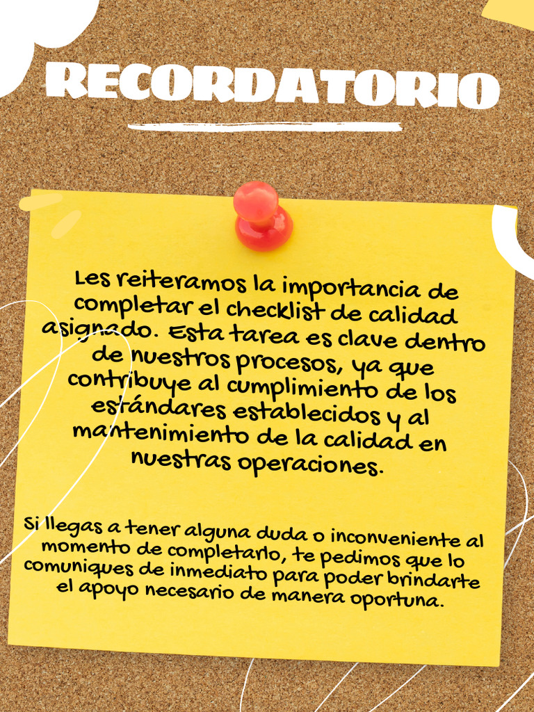 Documento A4 Vertical Nota de Aviso Importante Garabatos Amarillo ...
