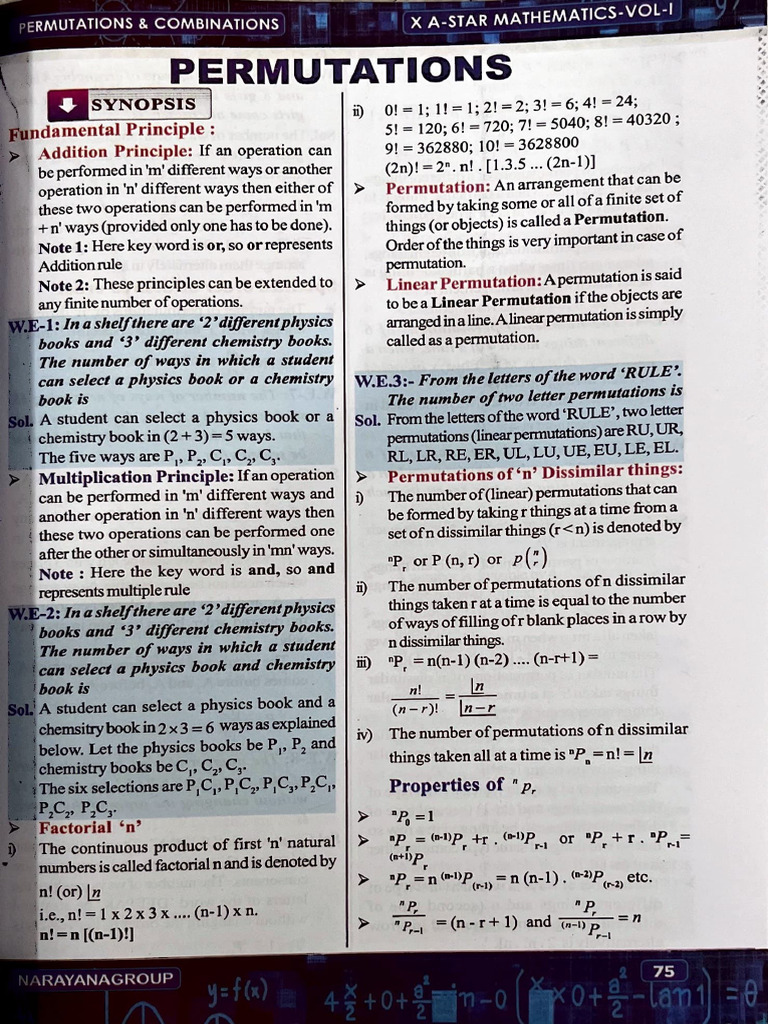Permutations and Combinations Volume 1 | PDF