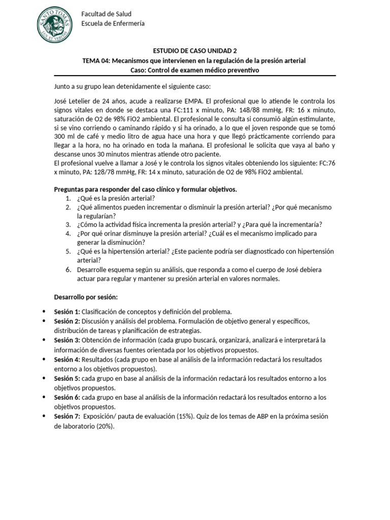 ABP U2 Caso 04 Control Preventivo de PA | PDF | Presión sanguínea | Medicina