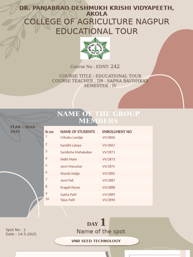 Educational Tour Presentation | PDF | Agriculture | Mushroom