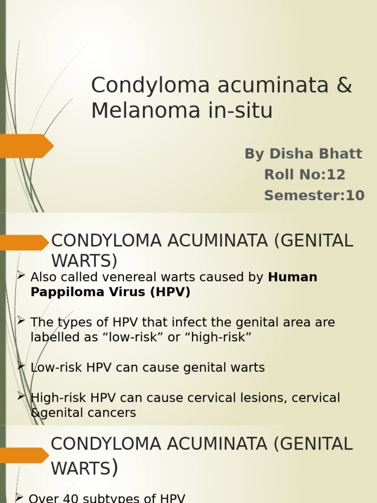 Condyloma Acuminata: Causes & Treatment | PDF | Cervical Cancer ...