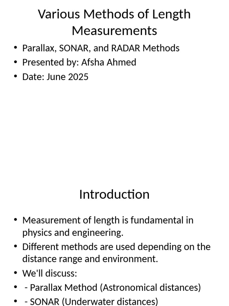 Length Measurement Methods | PDF