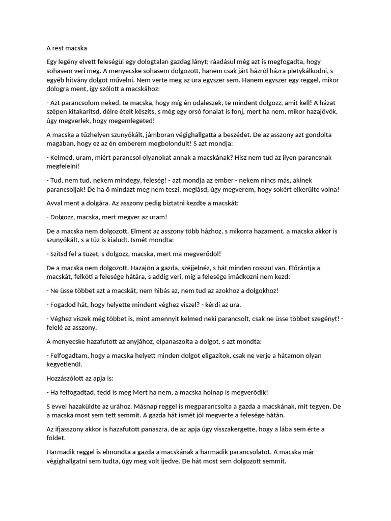 A Rest Macska | PDF