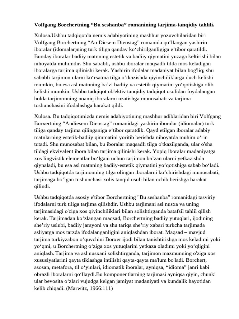 Turkcha Maqola Tarjimasi 5 | PDF