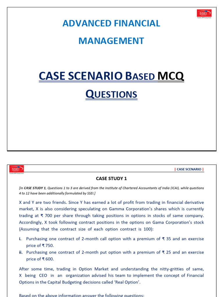 Advanced Financial Management MCQs | PDF | Option (Finance) | Put Option