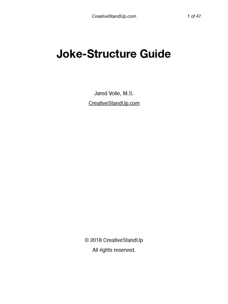 Joke Structure Guide Jared Volle Ms | PDF | Jokes | Comedian