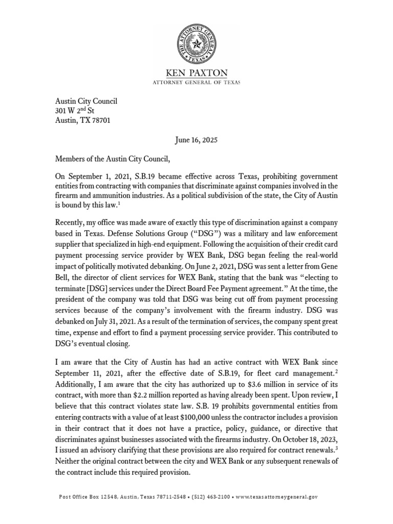 Letter To Austin WEX Bank | PDF | Justice | Crime & Violence