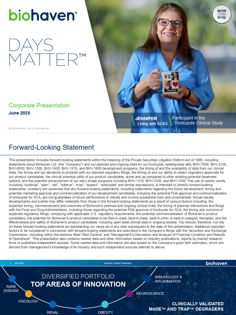 BIOHAVEN Investor Presentation 2025 JUNE | PDF | Immunoglobulin G | Antibody