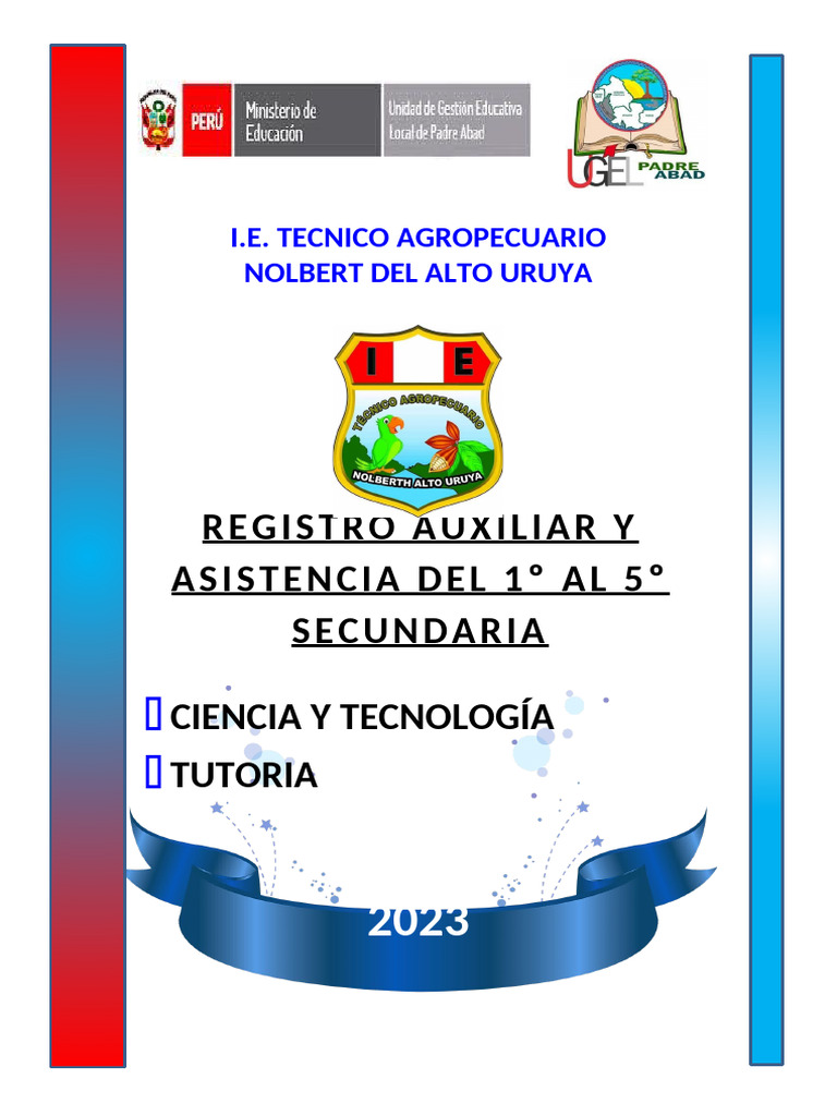 Caratula de Registro Auxiliar - Asistencia-2023-Nolbert | PDF