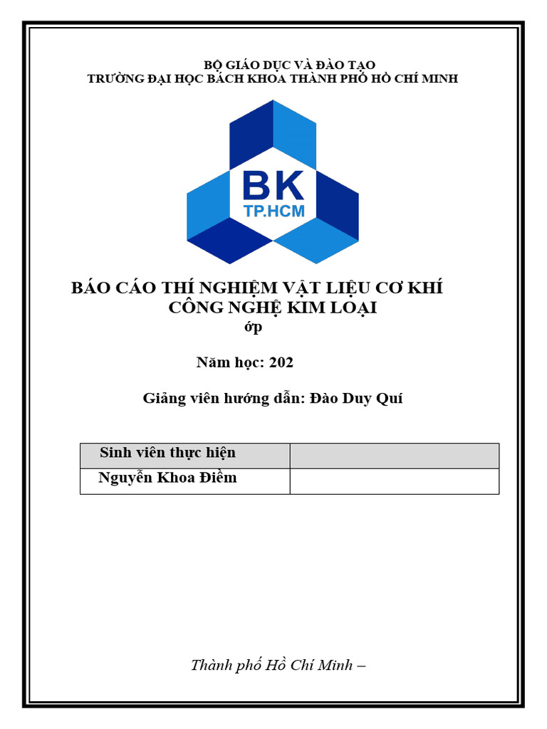 Báo Cáo Thí Nghiệm Vlck Và Cnkl - l01 | PDF