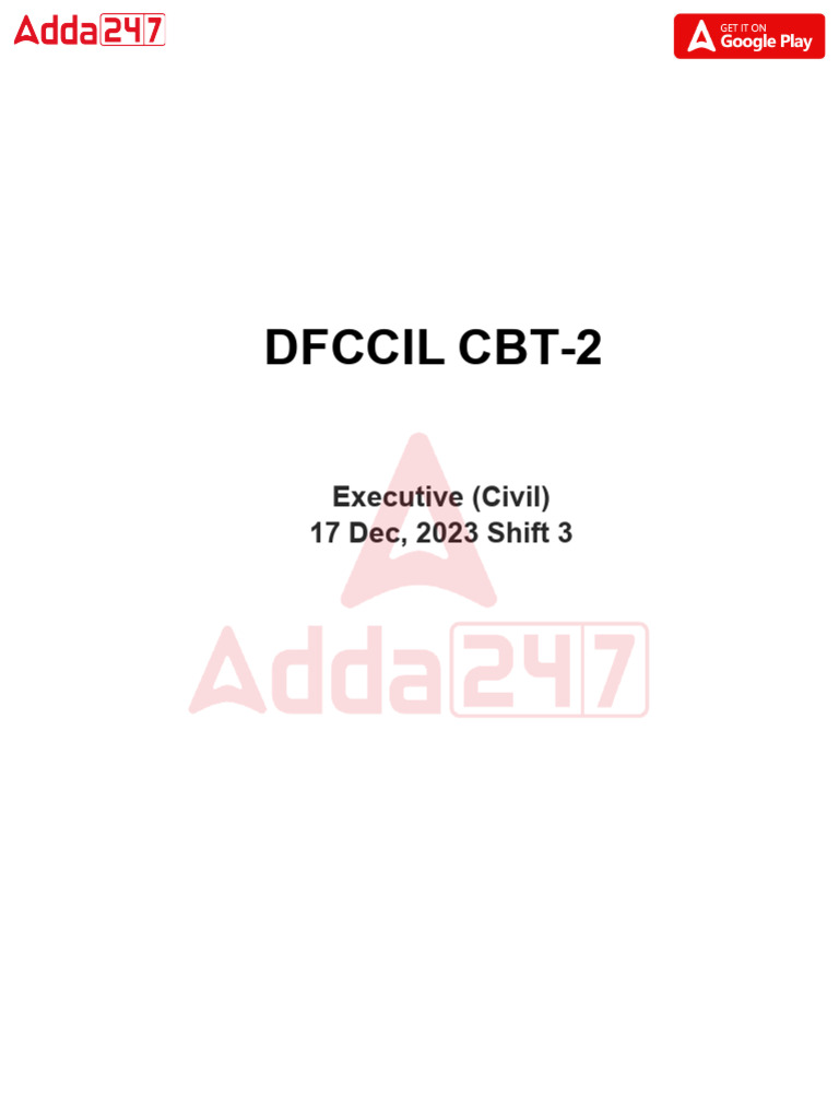 DFCCIL CBT-2 Executive Civil Paper | PDF | Tropical Cyclones | Tropical ...