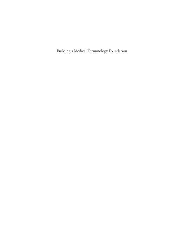 Building A Medical Terminology Foundation 1621000505. Print | PDF ...