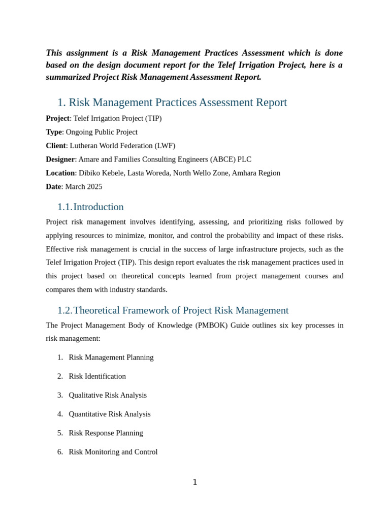 Assignment-2 Risk Assessment Final (Group) For | PDF | Risk | Risk ...