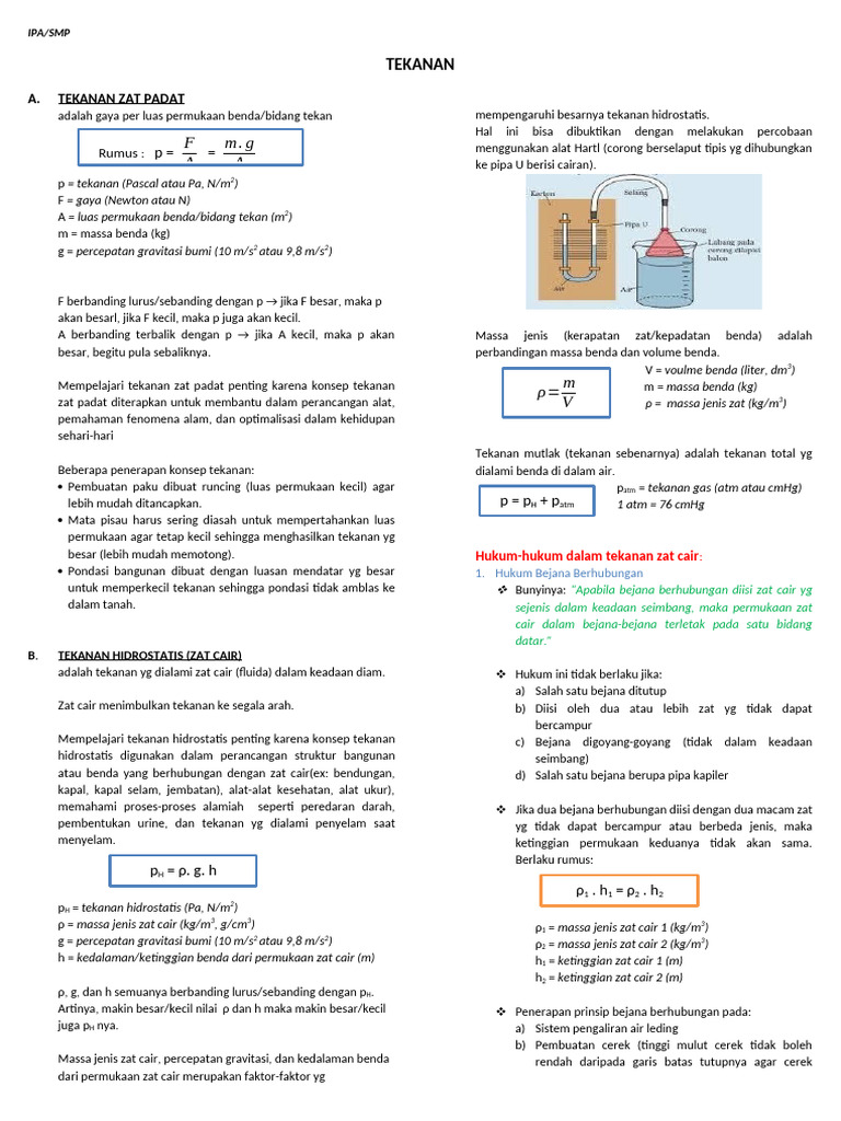 Penerapan Tekanan dalam Zat Cair dan Padat | PDF