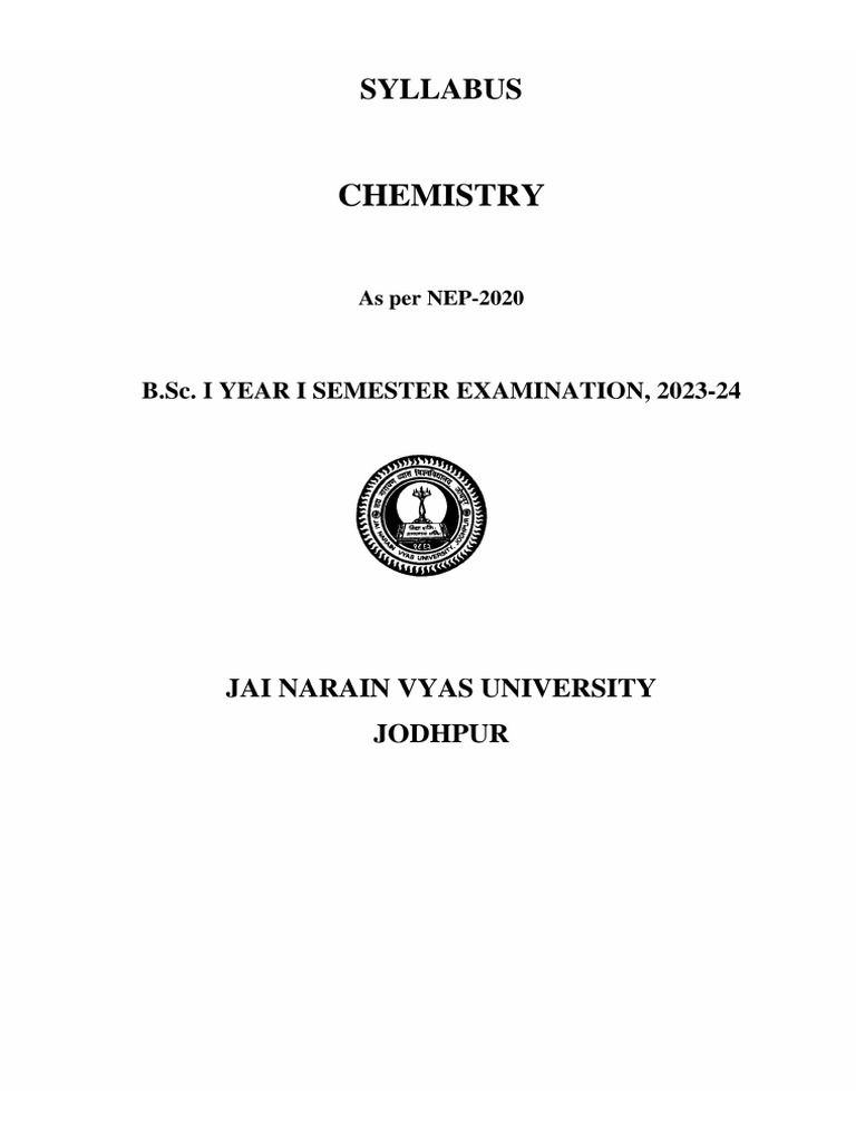 Chemistry Syllabus | PDF