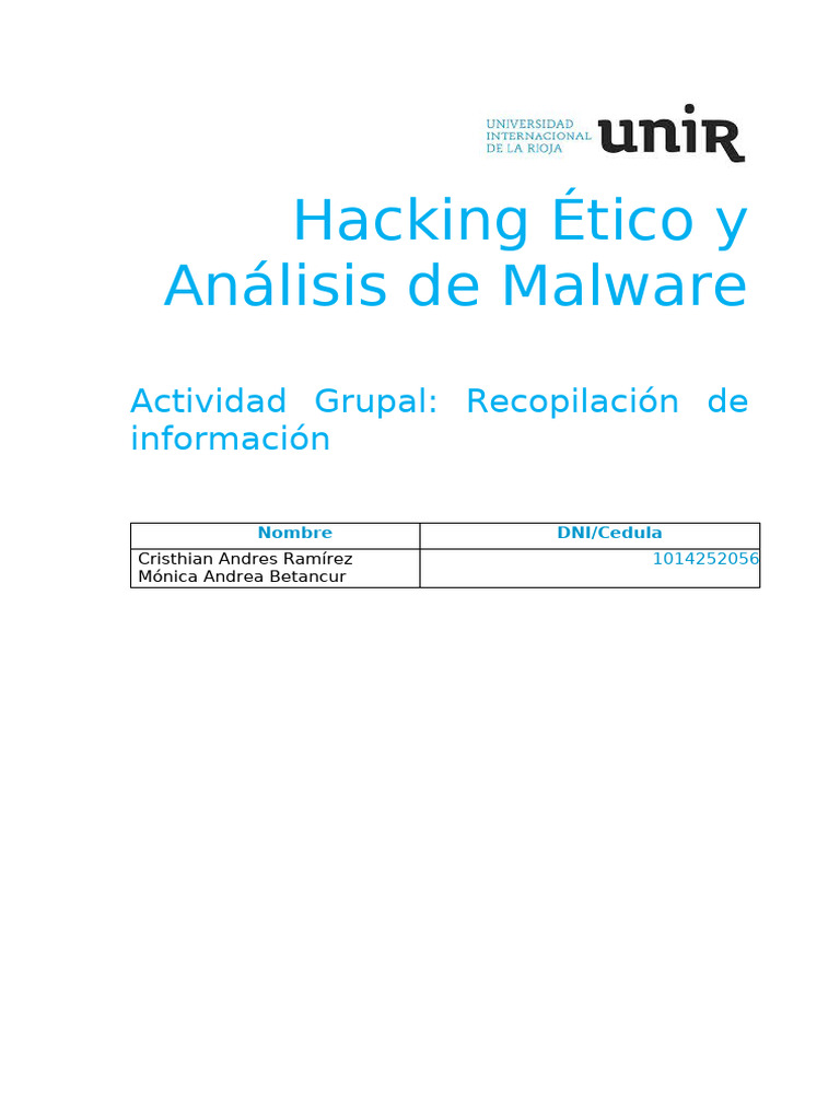 Trabajo Hacking Etico | PDF | Mi sql | Protocolo de Control de Transmisión
